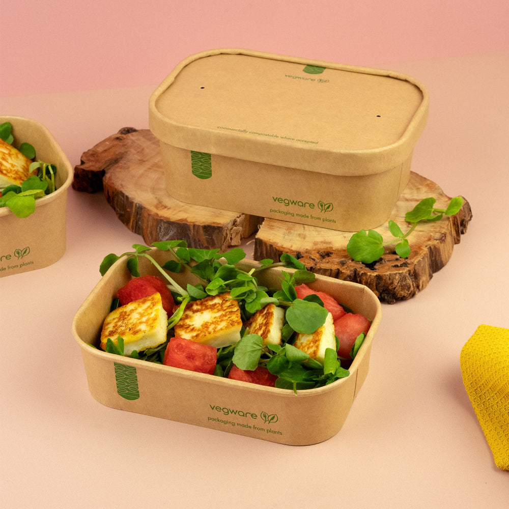 Rectangular Paper Bowls & Lids